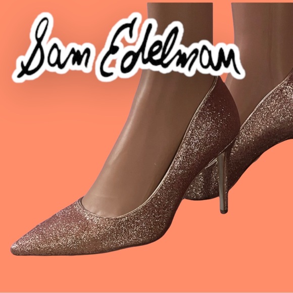 Sam Edelman | Shoes | Sam Edelman Rose Gold Glitter Pumps Size 75 ...